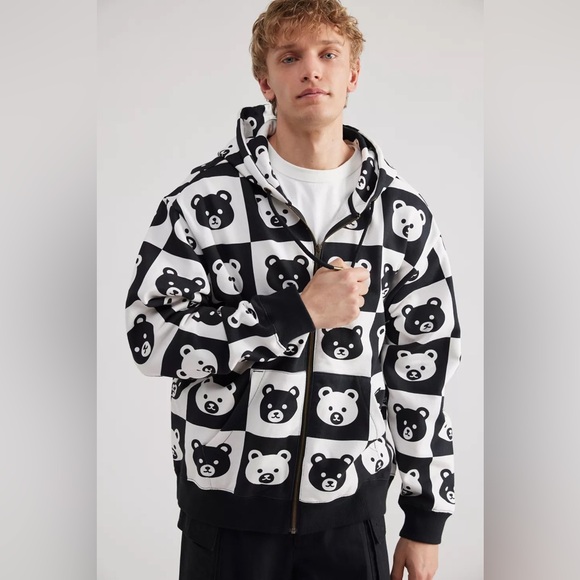 Teddy Fresh | Shirts | Nwt Teddy Fresh Bear Checkerboard Full Zip ...